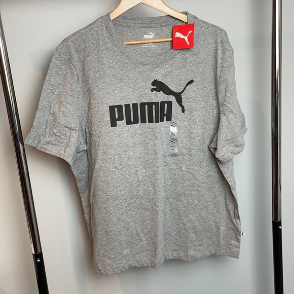 Puma | Shirts | Nwt Puma Grey Logo Tshirt | Poshmark